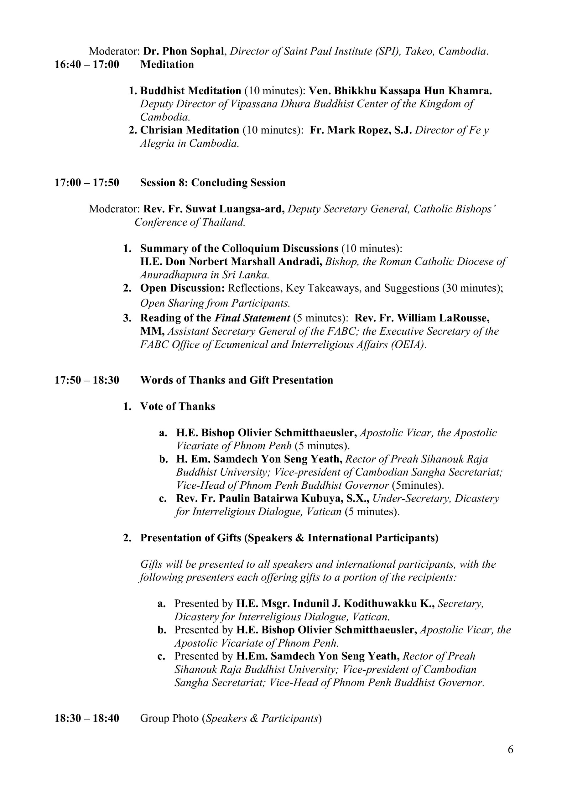 Program – Saint Paul Institute